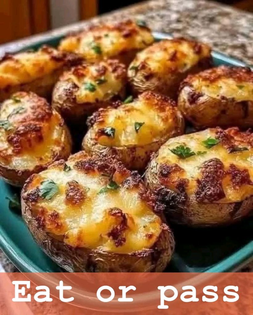Twice Baked Potatoes with Meat and Cheese Filling – Foodie Infoo